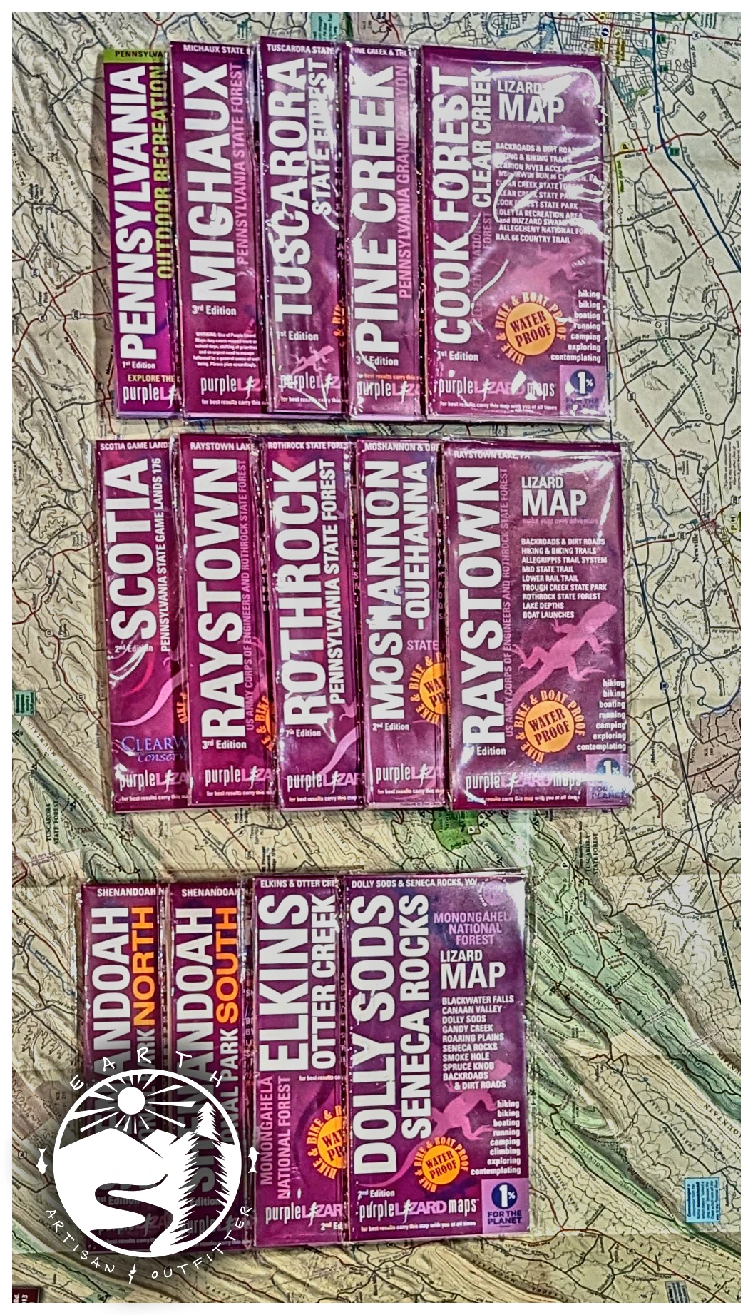Purple Lizard Waterproof Maps - Earth Artisan & Outfitter